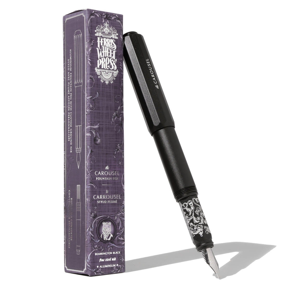Aluminum Carousel Fountain Pen - Bearrington Black — Ferris Wheel Press AU